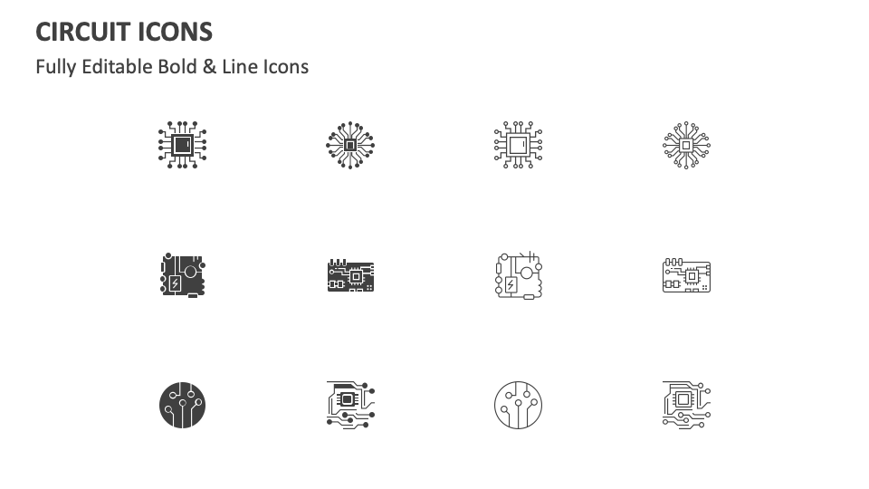 Circuit Icons for Google Slides and PowerPoint