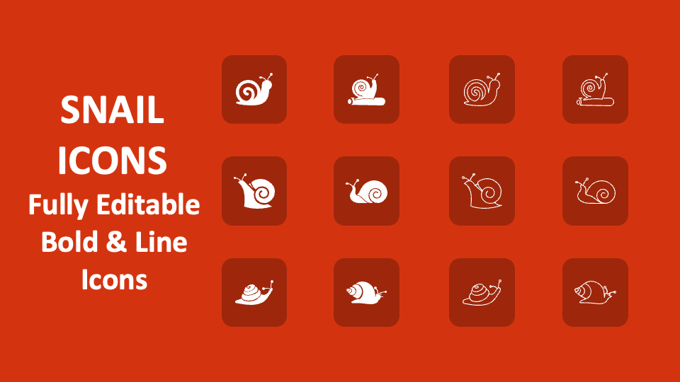 Snail Icons for Google Slides and PowerPoint