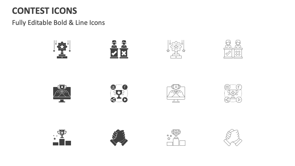 Contest Icons for Google Slides and PowerPoint