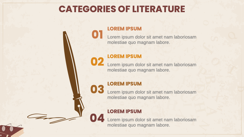 Free English Literature Presentation Theme for Google Slides and PowerPoint