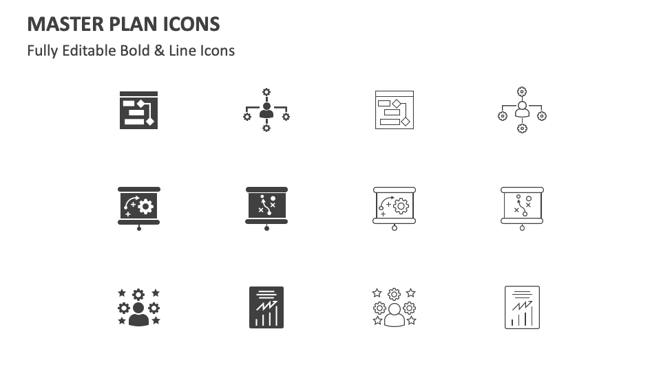 Master Plan Icons for Google Slides and PowerPoint