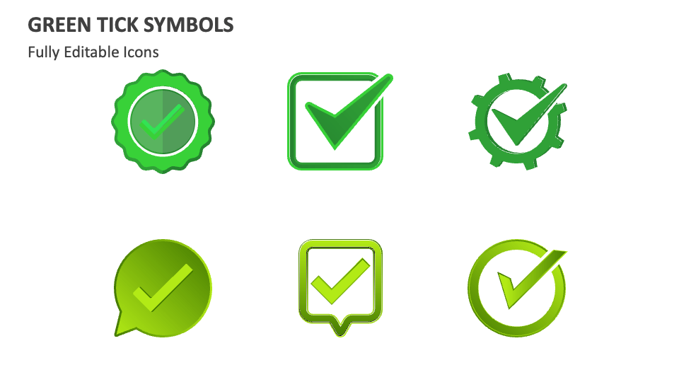 Green Tick Symbols for Google Slides and PowerPoint