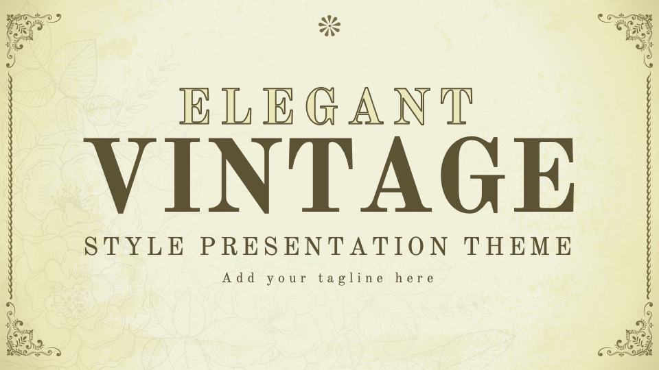 Free - Elegant Vintage Style Presentation Theme for Google Slides and ...
