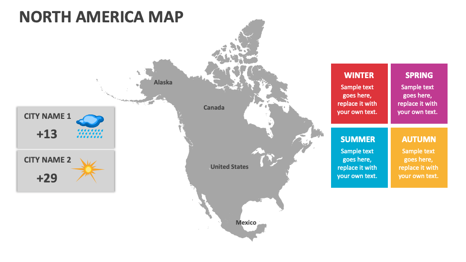 North America Map for Google Slides and PowerPoint - PPT Slides