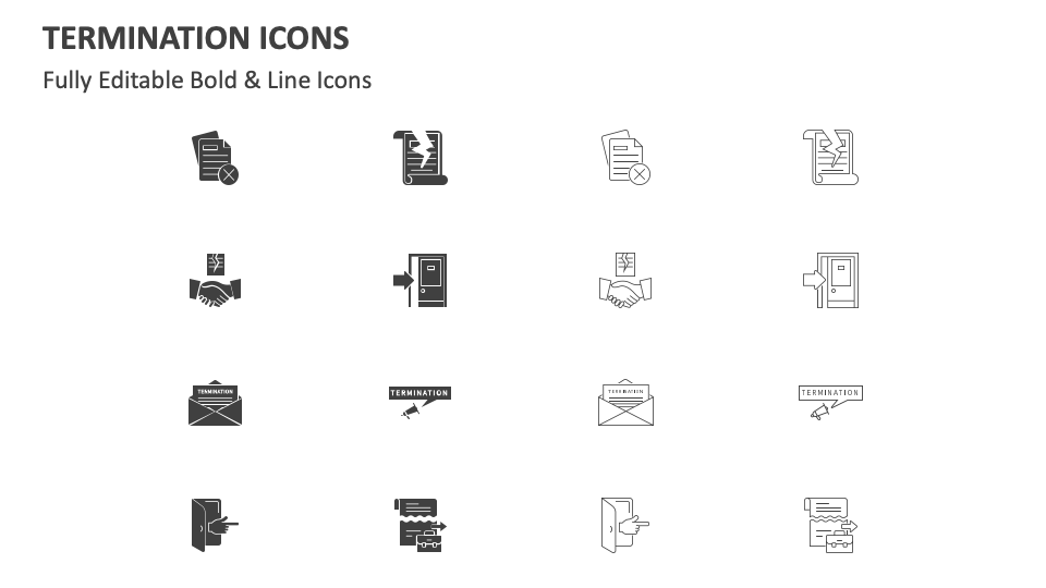 Termination Icons for Google Slides and PowerPoint