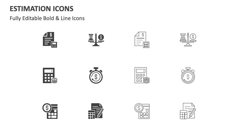 Estimation Icons for Google Slides and PowerPoint
