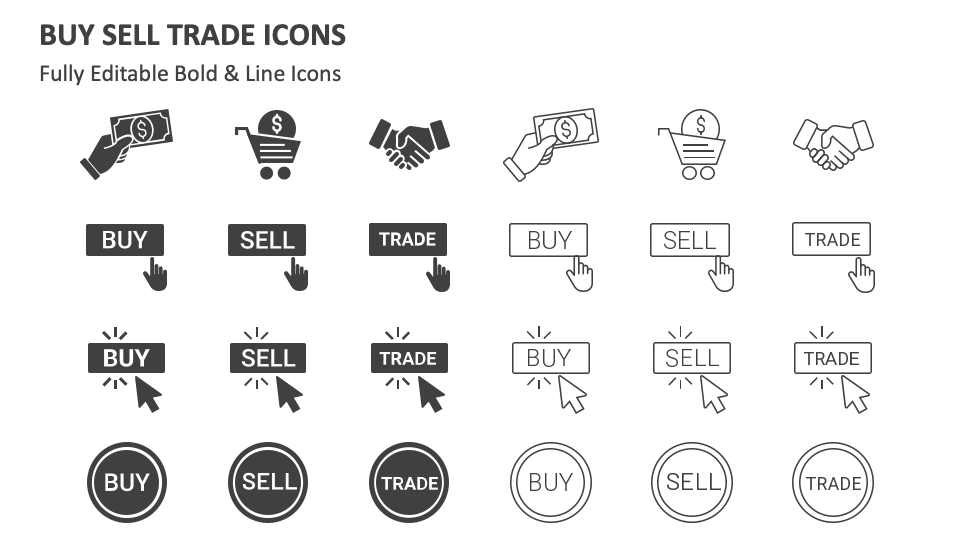 Buy Sell Trade Icons for Google Slides and PowerPoint