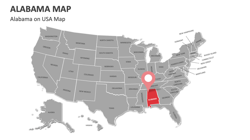 Alabama Map for Google Slides and PowerPoint - PPT Slides