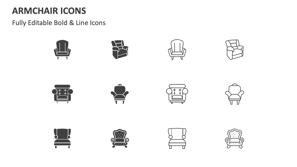 Armchair Icons for Google Slides and PowerPoint
