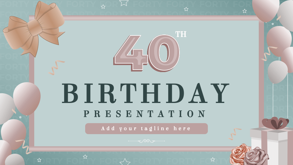 Free 40th Birthday Presentation Template for Google Slides and PowerPoint