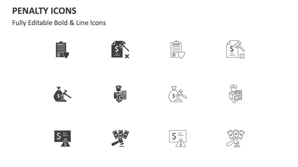 Penalty Icons for Google Slides and PowerPoint