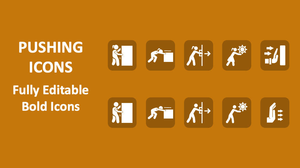 Pushing Icons for PowerPoint and Google Slides - PPT Slides