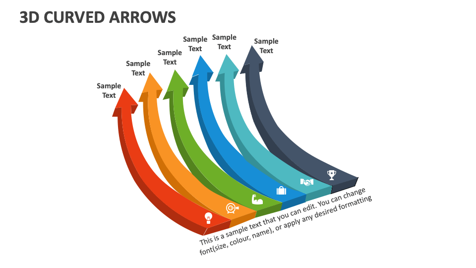 3D Curved Arrows PowerPoint and Google Slides Template - PPT Slides