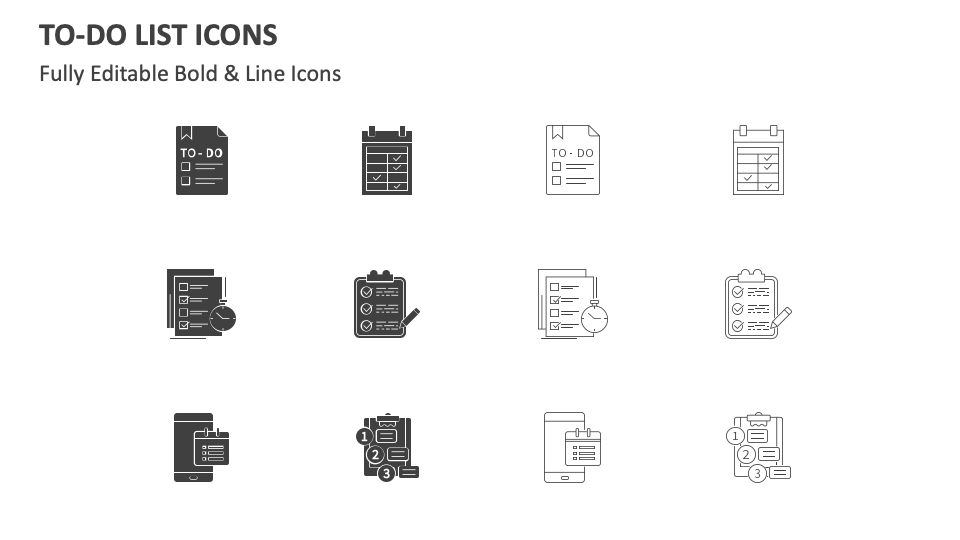 To-Do List Icons for PowerPoint and Google Slides - PPT Slides