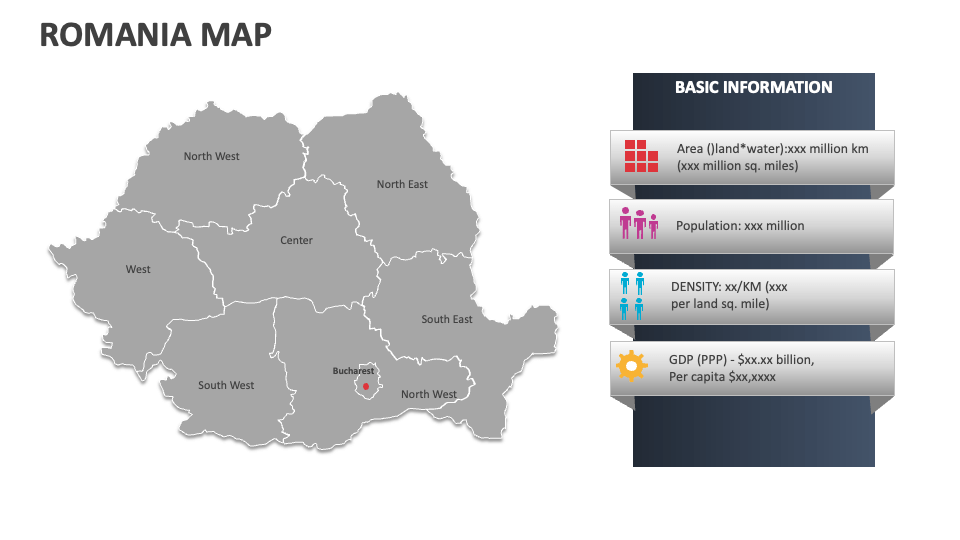 Romania Map for Google Slides and PowerPoint - PPT Slides