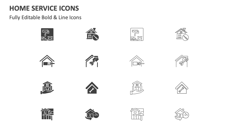 Home Service Icons for Google Slides and PowerPoint