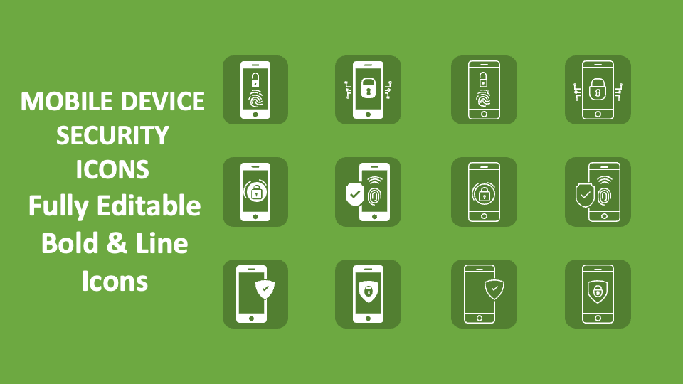 Mobile Device Security Icons for Google Slides and PowerPoint