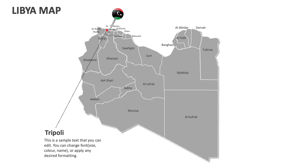 Libya map for Google Slides and PowerPoint - PPT Slides