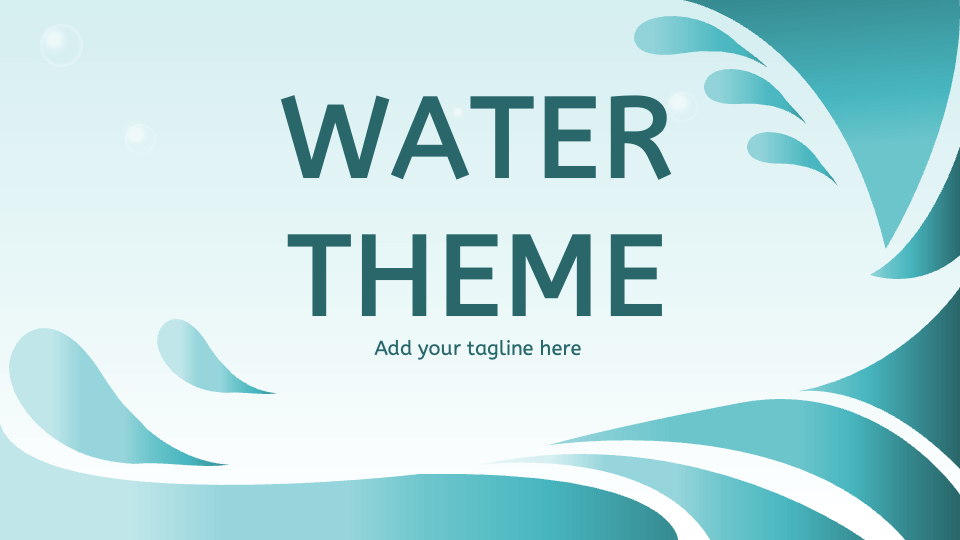 Free Water Presentation Theme for Google Slides and PowerPoint