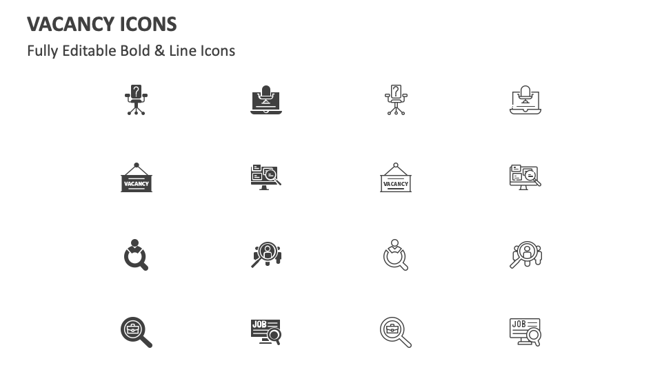 Vacancy Icons for Google Slides and PowerPoint