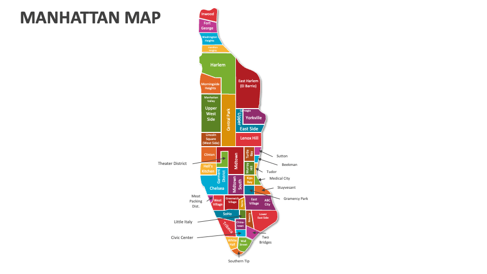 Manhattan Map for Google Slides and PowerPoint - PPT Slides
