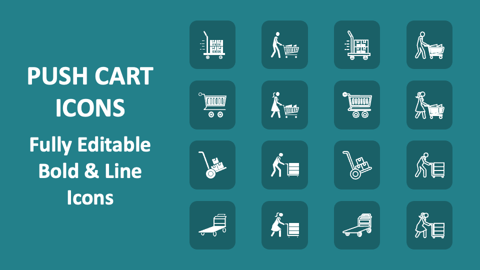 Push Cart Icons for Google Slides and PowerPoint