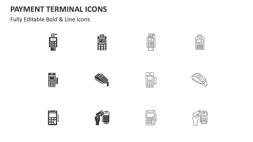 Payment Terminal Icons for Google Slides and PowerPoint