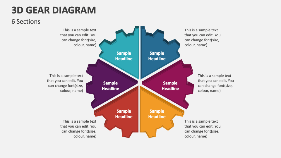 3D Gear Diagram PowerPoint and Google Slides Template - PPT Slides