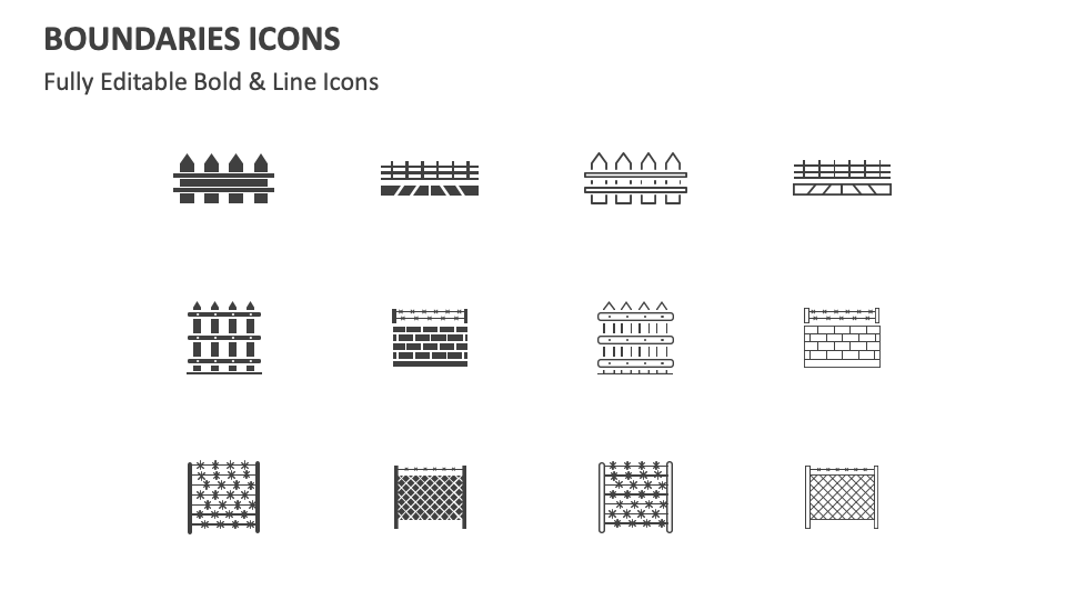Boundaries Icons for Google Slides and PowerPoint