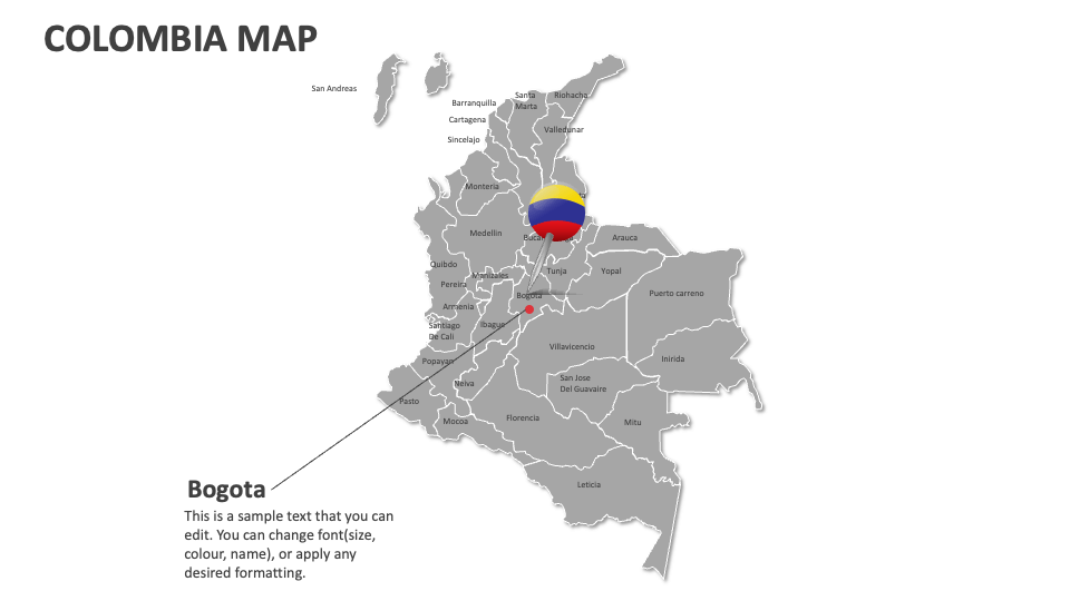 Colombia Map for Google Slides and PowerPoint - PPT Slides