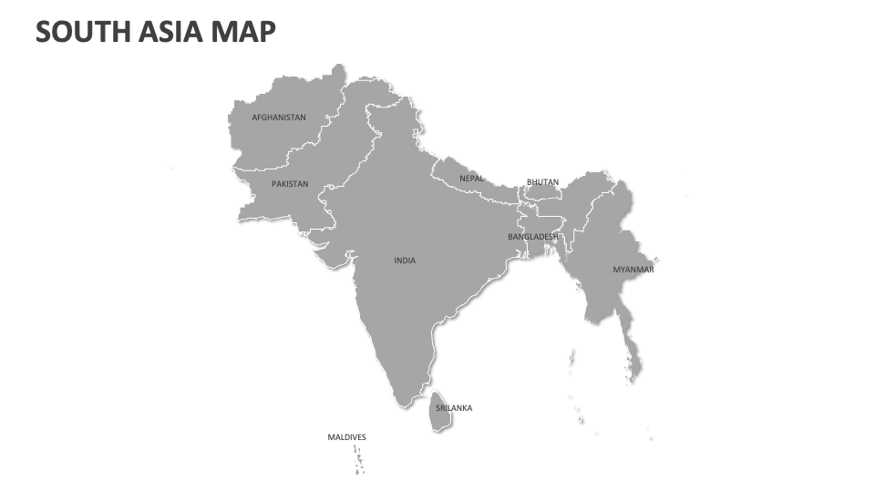 South Asia Map for Google Slides and PowerPoint - PPT Slides