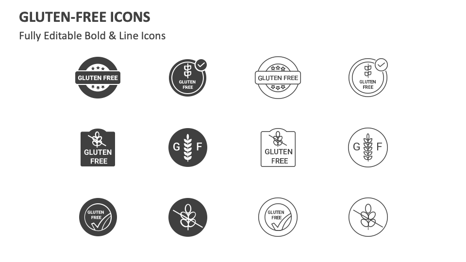 Gluten-Free Icons for PowerPoint and Google Slides - PPT Slides