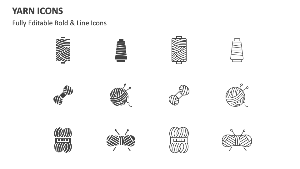 Yarn Icons for PowerPoint and Google Slides - PPT Slides
