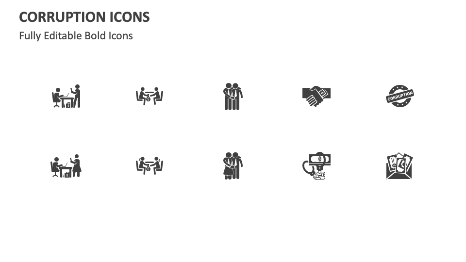 Corruption Icons for Google Slides and PowerPoint