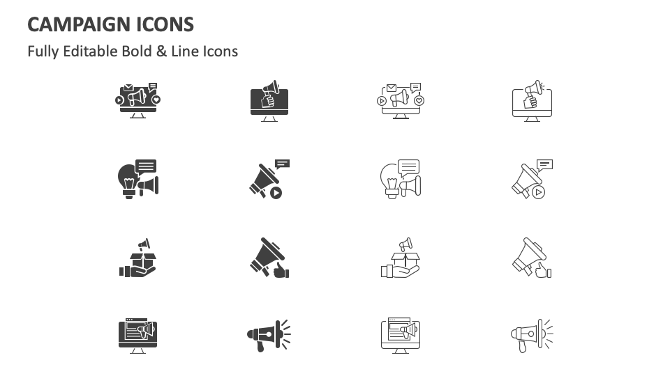 Campaign Icons for Google Slides and PowerPoint