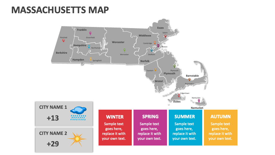 Massachusetts Map for Google Slides and PowerPoint - PPT Slides