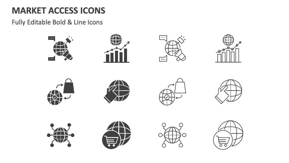 Market Access Icons for PowerPoint and Google Slides - PPT Slides