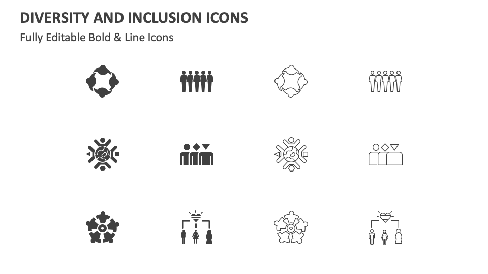Diversity and Inclusion Icons for Google Slides and PowerPoint