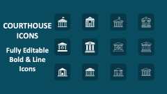 Courthouse Icons for PowerPoint and Google Slides - PPT Slides