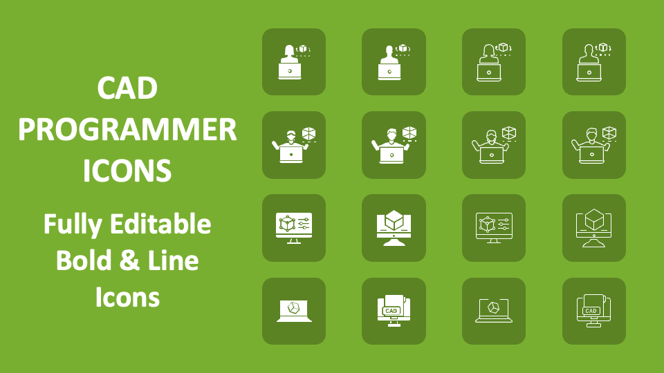 CAD Programmer Icons for Google Slides and PowerPoint