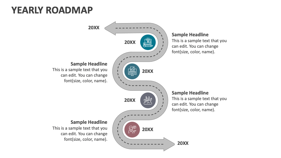 Yearly Roadmap PowerPoint and Google Slides Template - PPT Slides