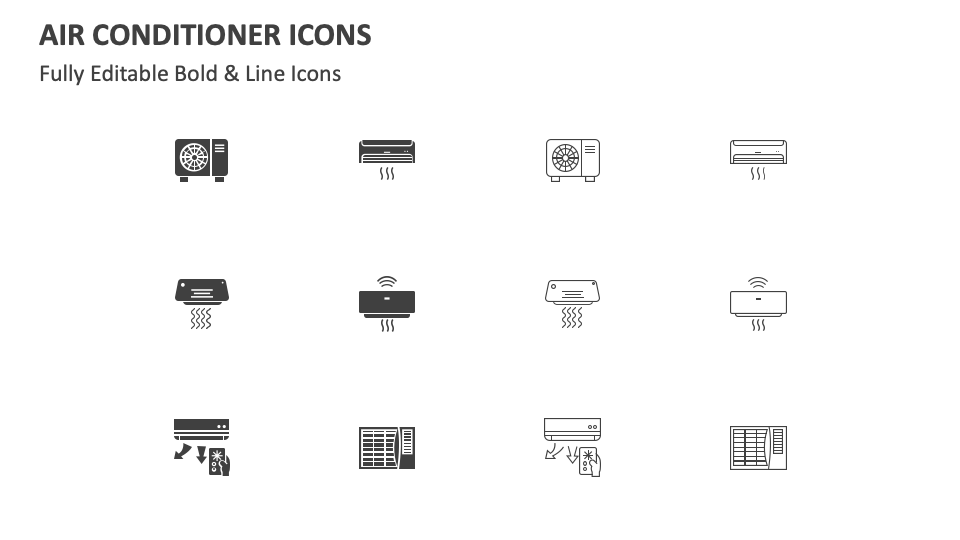 Air Conditioner Icons for Google Slides and PowerPoint