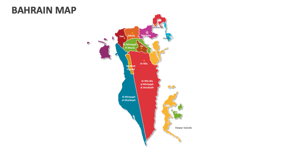 Bahrain Map for Google Slides and PowerPoint - PPT Slides
