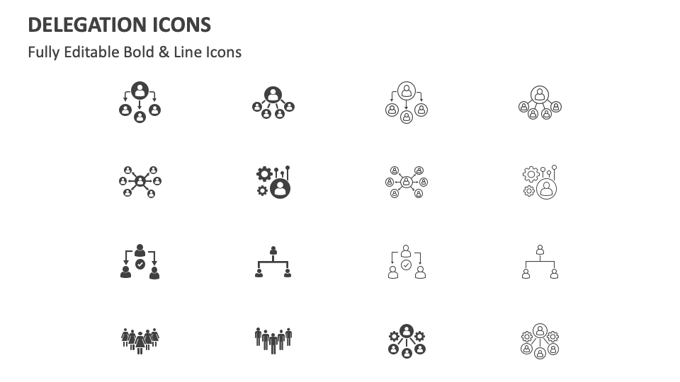 Delegation Icons for Google Slides and PowerPoint