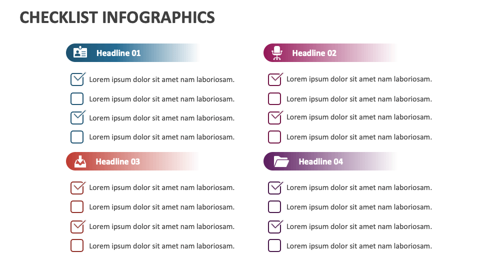 Checklist Infographics for Google Slides and PowerPoint - PPT Slides