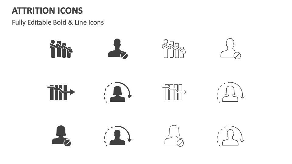 Attrition Icons for PowerPoint and Google Slides - PPT Slides