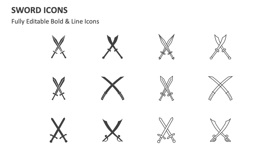 Sword Icons for PowerPoint and Google Slides - PPT Slides
