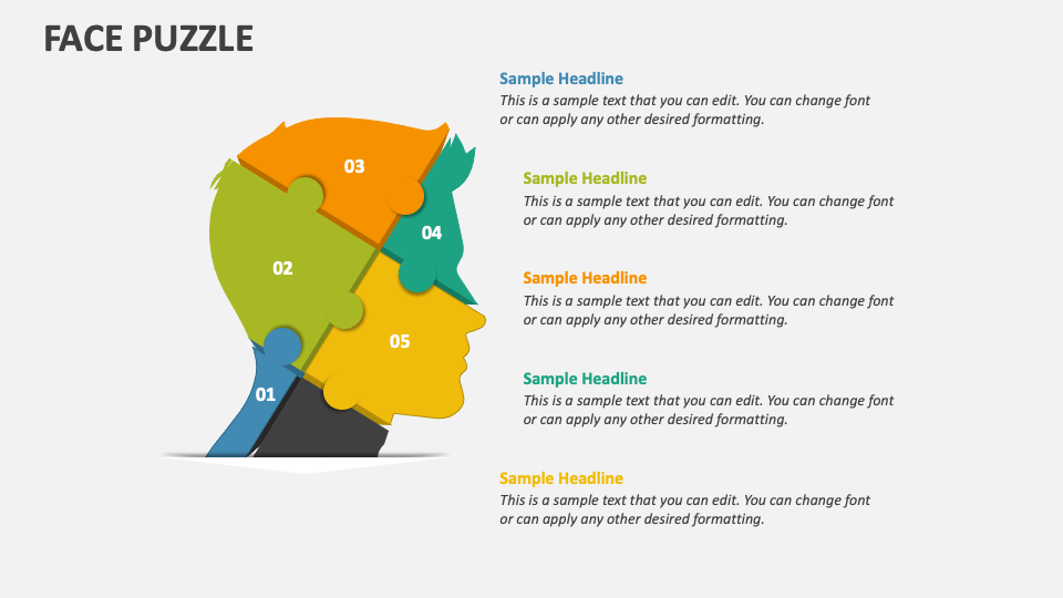 Face Puzzle PowerPoint and Google Slides Template - PPT Slides