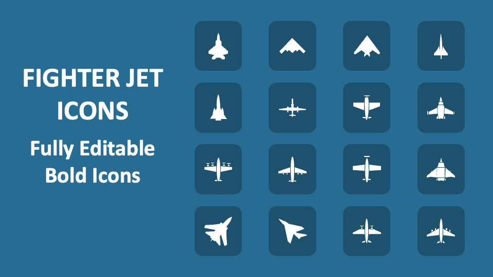 Fighter Jet Icons for Google Slides and PowerPoint