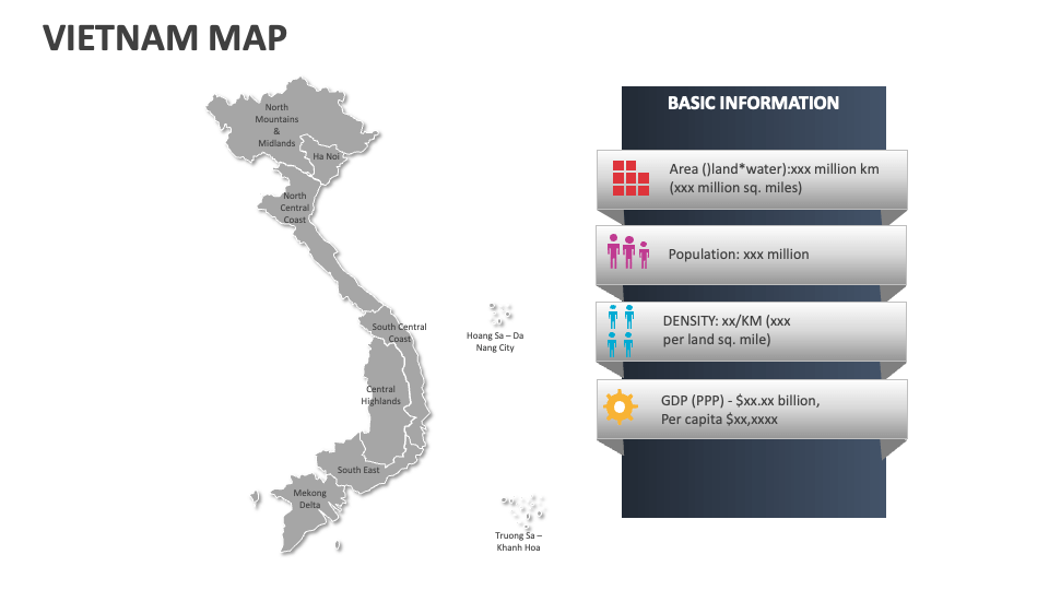 Vietnam Map for Google Slides and PowerPoint - PPT Slides